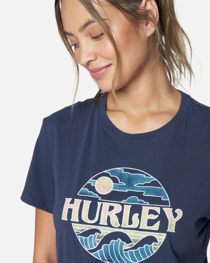 Clothing CA Hurley Women Crew Washed Relaxed Girlfriend Tee Mood Indigo ...